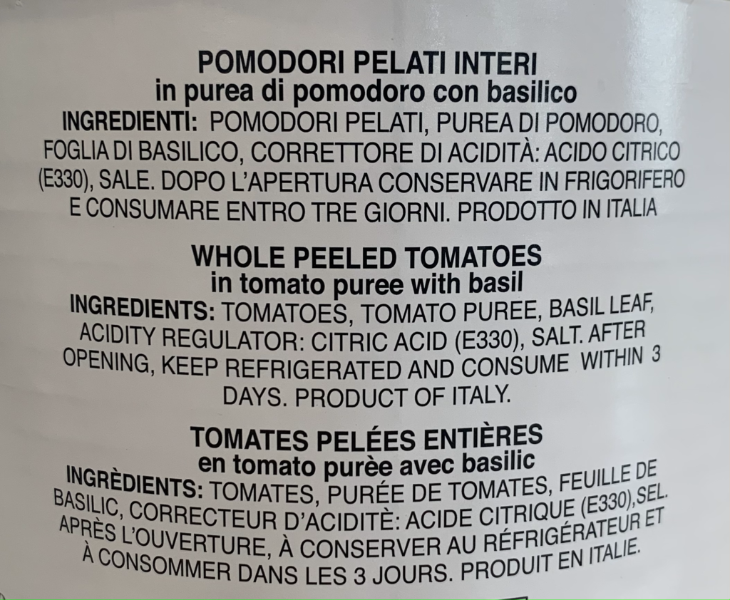 Italian peeled tomatoes in tomato puree with basil - Pizza Oven Canada